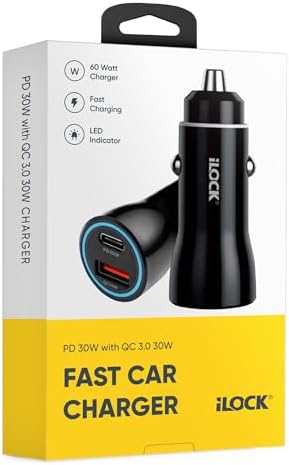 سعر iLOCK 60W Dual Port Car Fast Charger | USB-C & USB-A | PD 30W + QC ...
