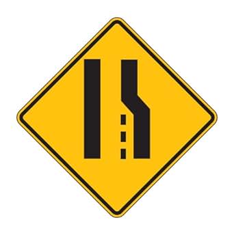 Tapco W4-2R Diamond Grade Cubed Warning Sign, Legend "Right Lane Ends ...