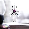 Amazon.com: JARPSIRY Large Spider Window Hanging Ornaments, Stained ...