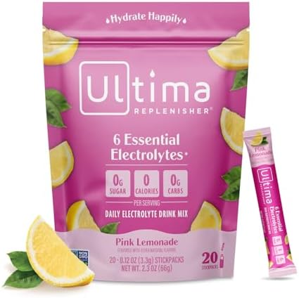 سعر Ultima Replenisher Daily Electrolyte Drink Mix – Pink Lemonade, 20 ...