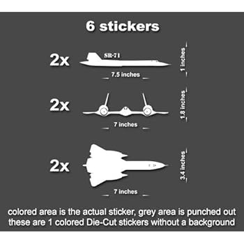 Amazon.com: (2x) SR-71 Blackbird - Black - Sticker - Decal - Die Cut ...