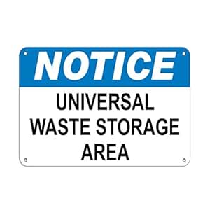 Amazon.com: Universal Waste Storage Area Hazardous Waste Signs LABEL ...