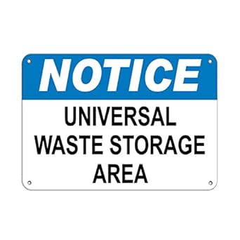 Universal Waste Storage Area Hazardous Waste Signs LABEL DECAL STICKER ...
