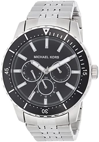 سعر ساعة يد انالوج دائرية بمينا معدني اسود للرجال من مايكل كورس MK7156 ...