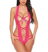 Avidlove Women One Piece Lingerie Deep V Lace Bodysuit Babydoll Teddy Underwear : Clothing ...