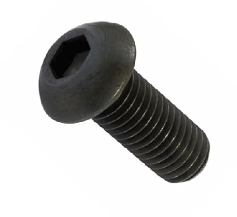 6mm High Tensile Bolts M6 x 20mm (10 Pack) Black (10.9 H/T) Socket Button / Dome Allen Key Head ...