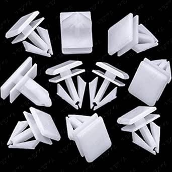 Amazon.com: Rexka 10pcs Rocker Panel Moulding Clips White Nylon ...