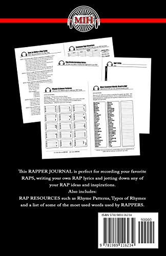 Rap Journal: Rapper Notebook for Writing Lyrics, Rhymes & Ideas (How to ...