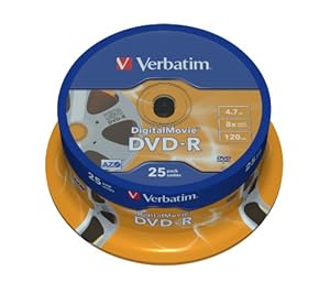 Verbatim Digital Movie Pack of 25 DVD-R Discs 16x 4.7 GB: Amazon.co.uk ...