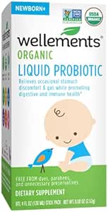 Amazon.com: Wellements Organic Liquid Probiotic, 4 Fl Oz, Eases Baby's ...