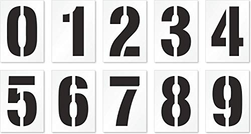 SmartSign "Number Set, 0-9" Reusable Stencil | 7" x 10" Plastic ...