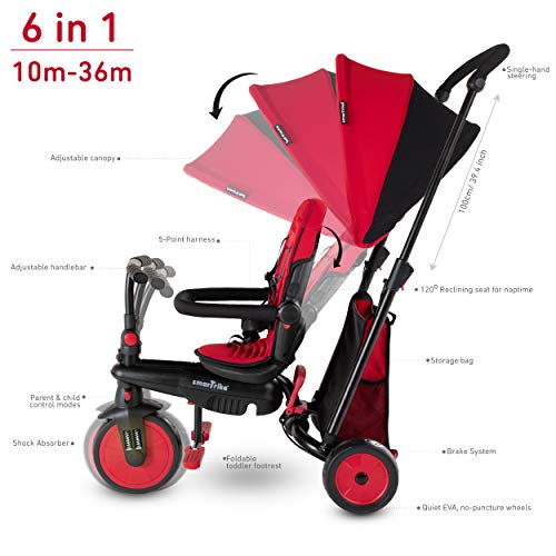 smarTrike STR3 Folding Toddler Tricycle with Stroller Certification for ...