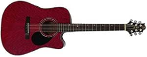 Amazon.com: Samick Greg Bennett Design D4CE Acoustic Guitar, Transparent Red : Musical Instruments