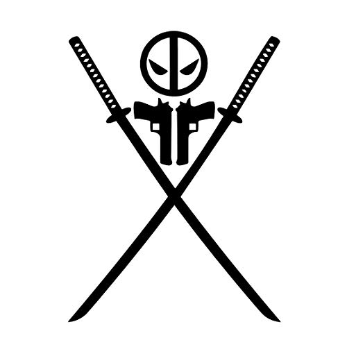 Symbol Cross Swords 1 Sticker Decal Notebook Car Laptop 6" (Black) in ...