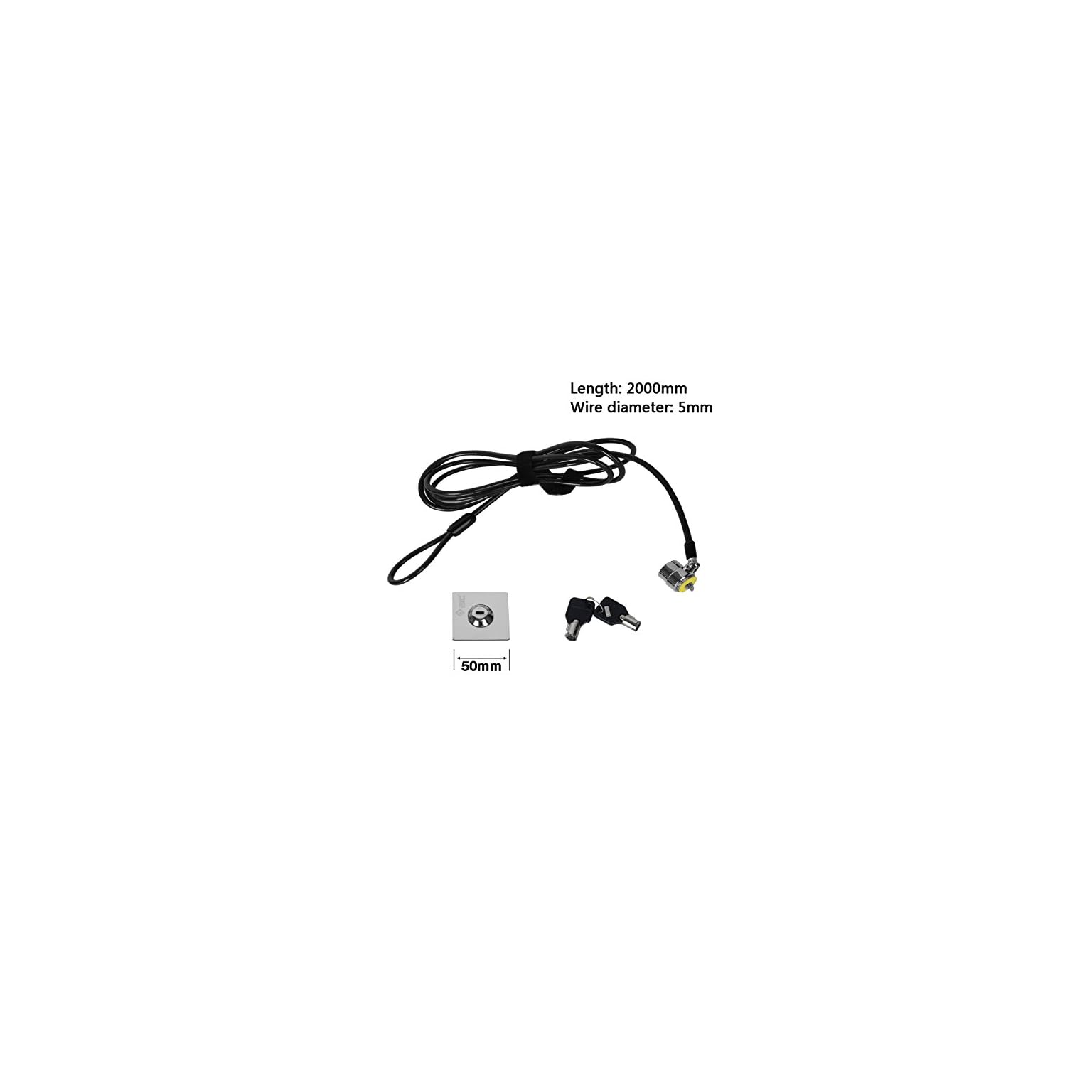 I3C Anti-Theft Laptop Lock Cable, Anchor Plate & 2 Keys, Security Lock ...