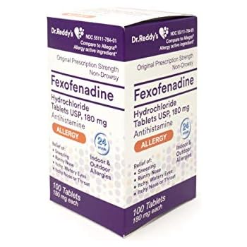 Amazon.com: Dr. Reddy's Allergy, Fexofenadine Hydrochloride Tablets ...