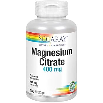 Amazon.com: Solaray Magnesium Citrate 400 Mg Supplements, 180 Count ...