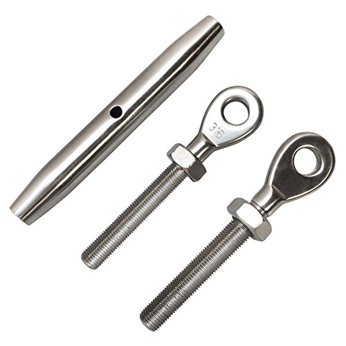 5 PC 1/4'' Marine Stainless Steel Closed Body Turnbuckle EYE EYE Rig ...