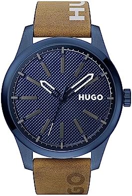 Hugo Boss Men's Blue Dial Brown Leather Watch - 1530145 price in UAE ...