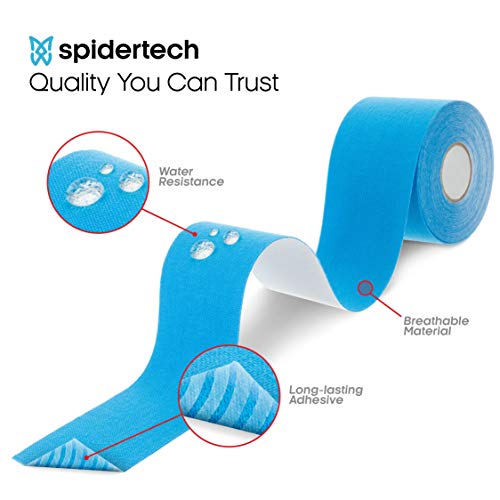 Spidertech Therapeutic Kinesiology Tape Roll (Pack of 2) 2 inch by 16ft Uncut Roll. Reduce Pain ...