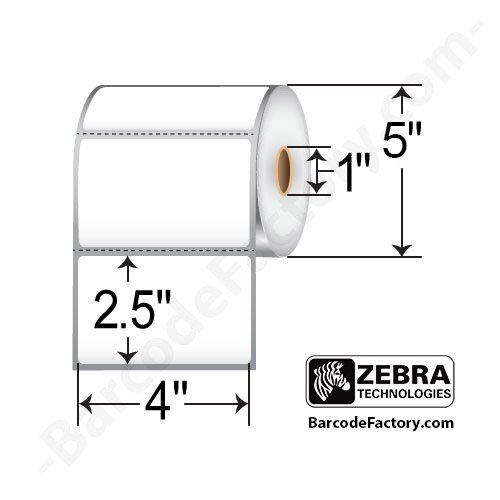 5 OD Zebra Technologies 10010039-EA Z-Select 4000D Paper Label 2 x 1 ...