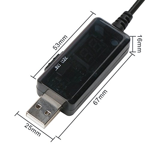USB to 9v, 5v to 12v Step Up, DROK USB Cable DC 5V Boost to 9V 12V Voltage Converter 1A Step-up ...