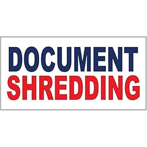 Amazon.com : Documents Shredding Blue Red DECAL STICKER Retail Store ...