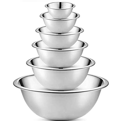 Klee 6-Piece Premium Stainless Steel Mixing Bowls with Laser Etched ...