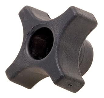 3 dia., 3/8-16 thds., Four Prong Plastic Knob w/Black Thermoplastic Thru Hole Brass Insert (1 ...