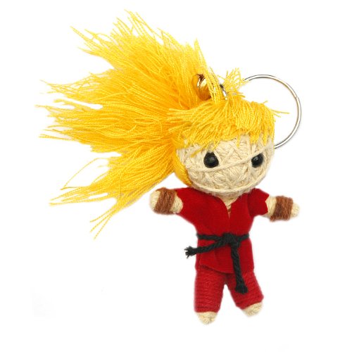 Ken Street Fighter Voodoo String Doll Keychain Keyring - Want It All