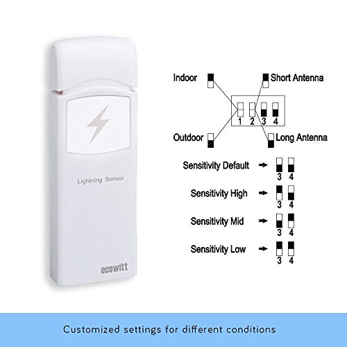 WH57 Wireless Lightning Detector Sensor with Email Strike Alert ...