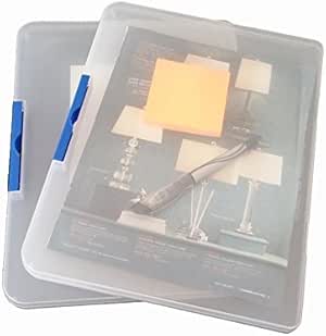 Amazon.com : 2 Pack Clear Plastic Document Cases File Holders, desk ...