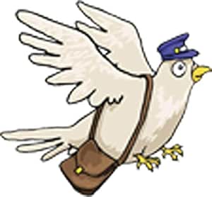 Cute Retro Messenger Pigeon Bird Cartoon Vinyl Decal Sticker (8" Wide ...