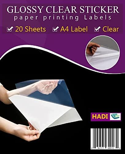 A4 Clear Glossy Sticker Paper Self Adhesive Labels- Waterproof for all ...
