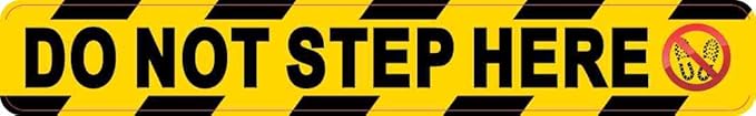 Amazon.com : StickerTalk Do Not Step Here Vinyl Sticker, 7 inches by 1 ...
