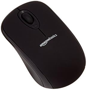 AmazonBasics Wireless Mouse with Nano Receiver Black