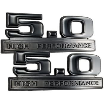 Amazon.com: Two-Tone Black 5.0 High Performance Emblems - Pair: Automotive