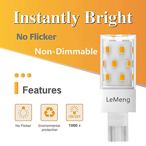LeMeng 50watt T10 Wedge Base 921 LED Light Bulb 5W 500lm,2700K Warm ...