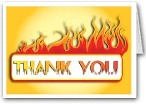 Amazon.com: Flames Thank You Note Card - 10 Boxed Cards & Envelopes ...