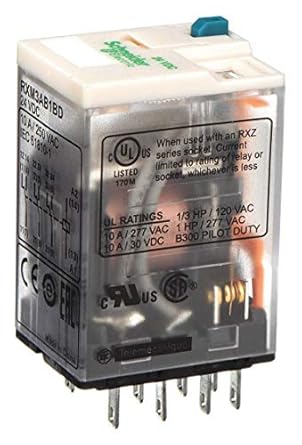 Plug In Relay, 11 Pins, Square, 24VDC: Electrical Equipment: Amazon.com ...