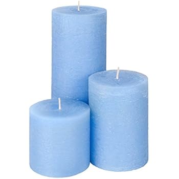Amazon.com: Richland 3" X 3" Hand Poured Light Blue Pillar Candle: Home ...
