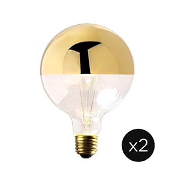 2 Gold Tipped G40 Bulbs, Dimmable, 40W (E26) - - Amazon.com