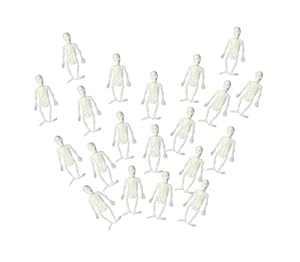 Mini White Rubber Skeletons Pack Of 20 Halloween Fancy Dress Accessory ...