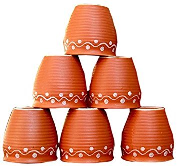 Mua Odishabazaar Ceramic 6 Pc Kulhar Kulhad Cups Traditional Indian ...
