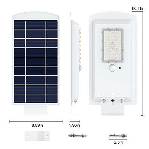 TENKOO Solar Street Lights Outdoor Dusk to Dawn LED Pole Lamp with Motion Sensor Waterproof IP65 ...