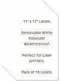 Amazon.com : 11x17 Waterproof Peel and Stick Labels, Pack of 10, Clear ...