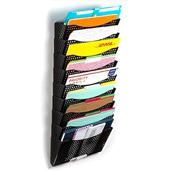 Amazon.com : Wall Mount Hanging File Folder Organizer Display Stainless ...
