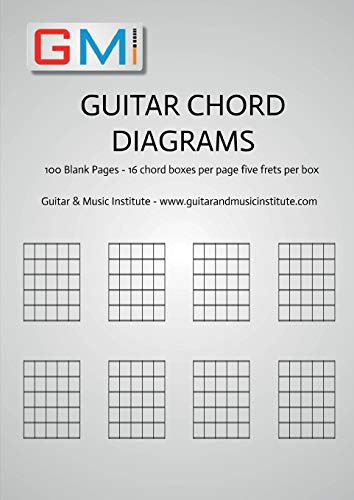 Guitar Chord Diagrams: 100 Pages - 16 chord boxes per page five frets ...