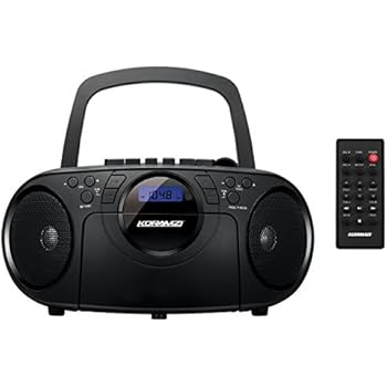 Amazon.com: Koramzi Portable CD Boombox Full Range Stereo Sound System w/Top-Loading MP3 CD ...