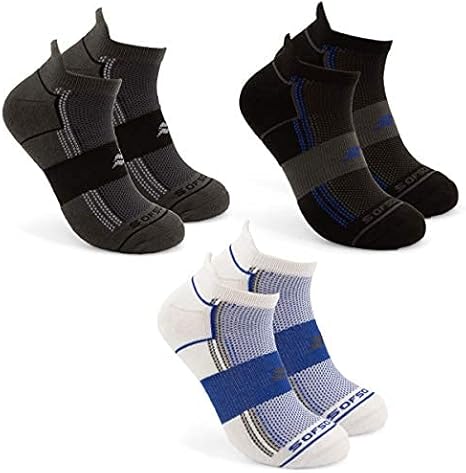 Sof Sole (3 Pairs) Cushioned Ankle Socks For Men With Tab, No Show, Low ...